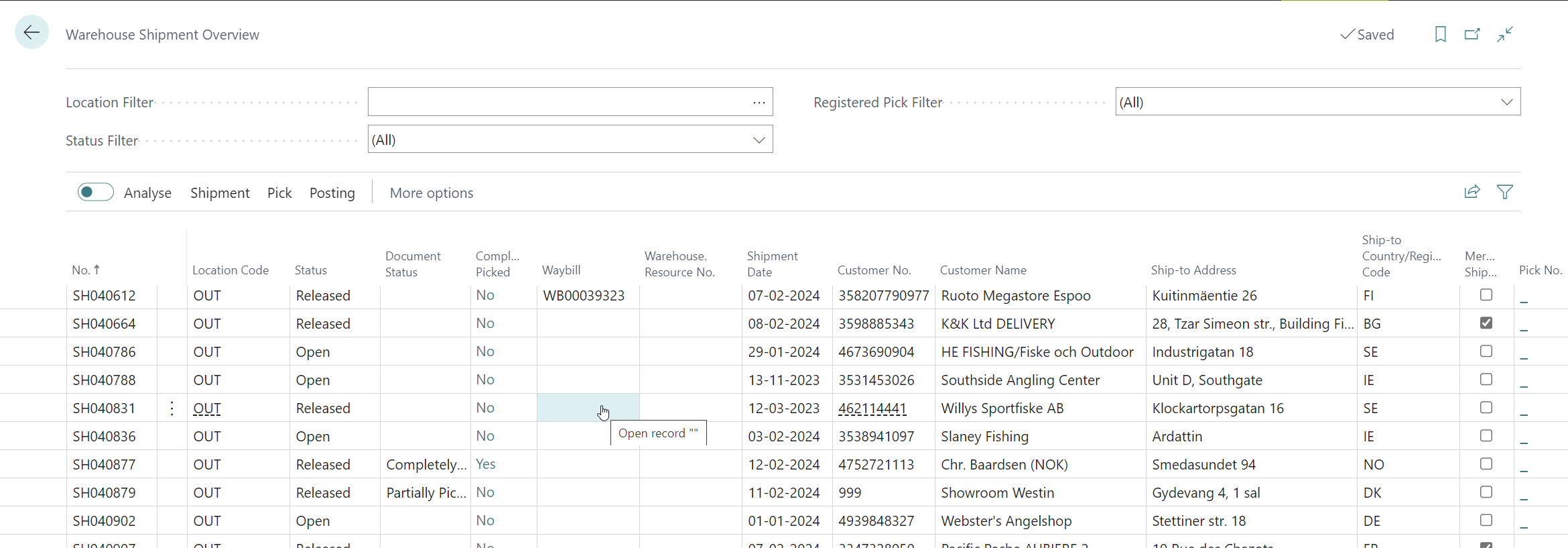 Warehouse Shipment Overview – Abakion